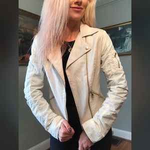 Steve Madden | Jackets & Coats | Steve Madden Cream Moto Jacket Small ...